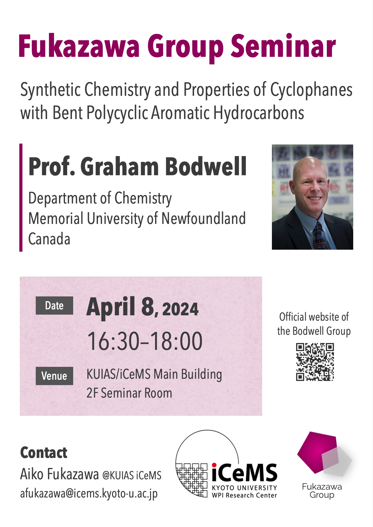 Seminar: Prof. Graham Bodwell – The Fukazawa Group